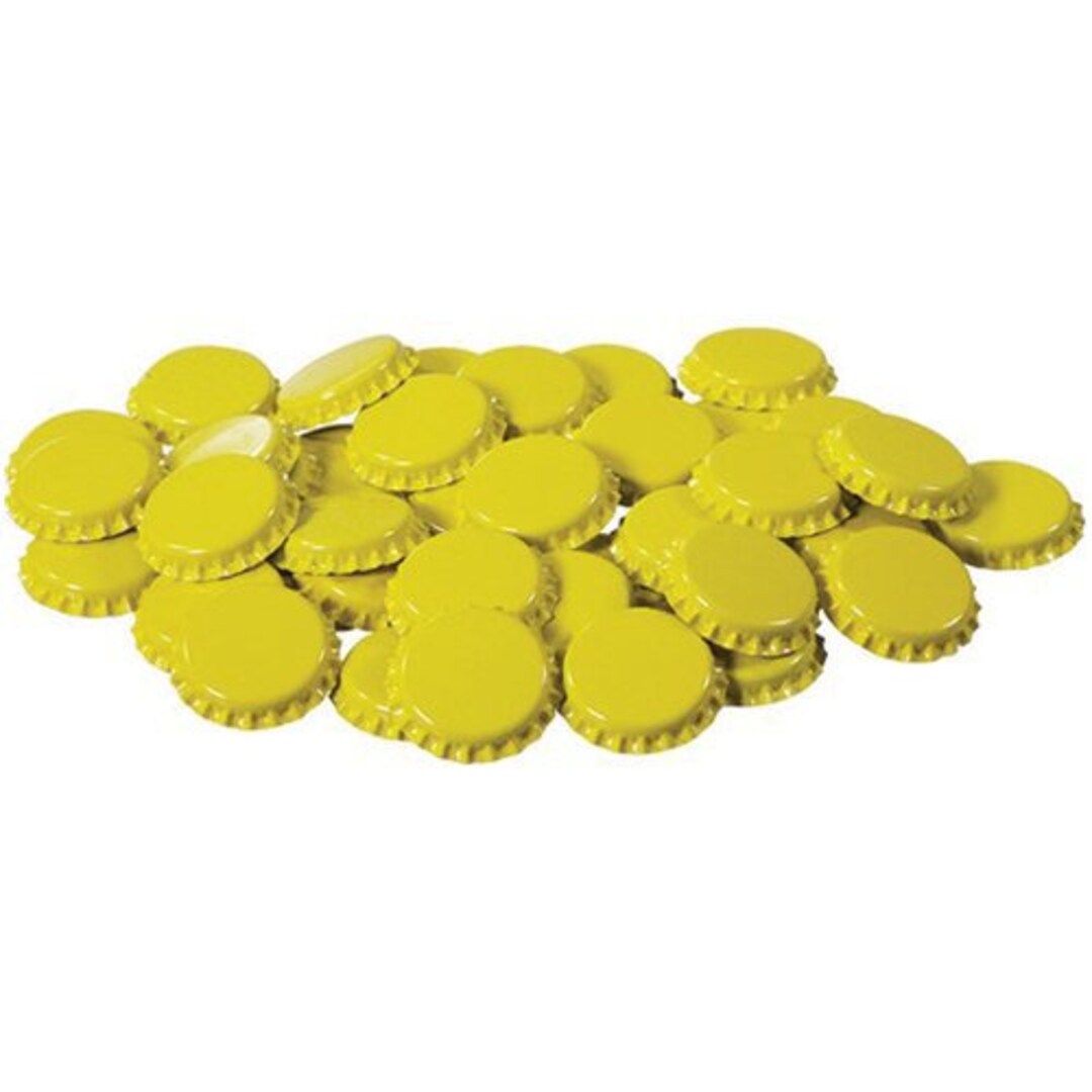 Yellow Bottle Caps - Oxygen Absorbing - Standard Size - 26 Mm - Pry-off ...