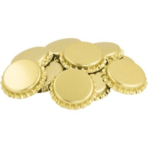 Gold Bottle Caps Oxygen Absorbing Standard Size 26 Mm Pry-off Crown ...