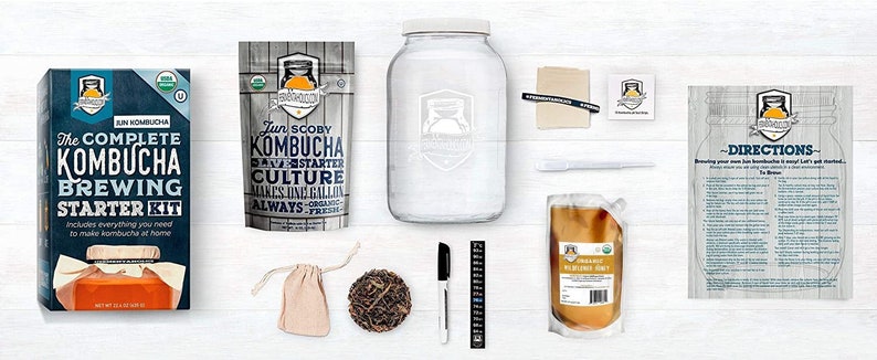 Complete Jun Kombucha Brewing Starter Kit - Everything Needed to Brew ...