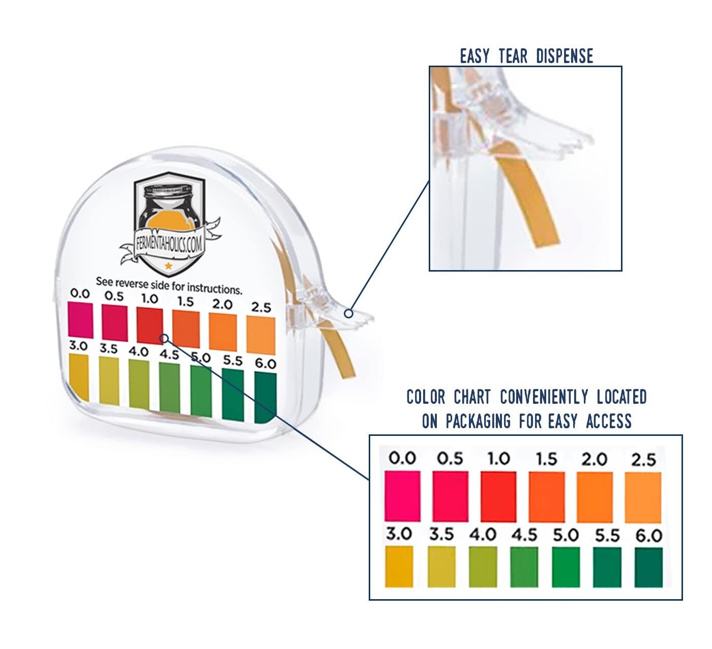 Fermentaholics Instant Read Ph Test Strips Dispenser Ph Strips Ph Range ...