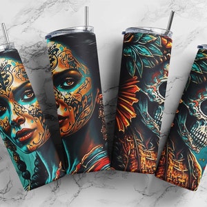 Chola Tumbler 20oz Design Wrap, Day of the Dead Mexican Sublimation Png ...