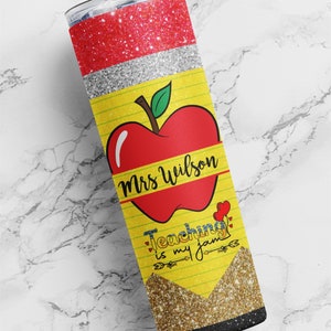 Teacher Life 20 Oz Skinny Tumbler Sublimation Design Template, Teacher ...