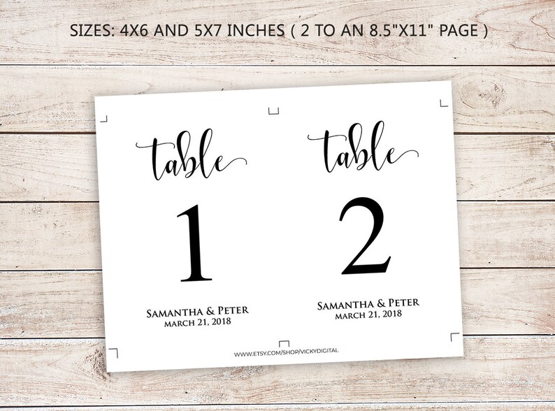 Table Number Template Editable Table Number Template 5x7 And Etsy