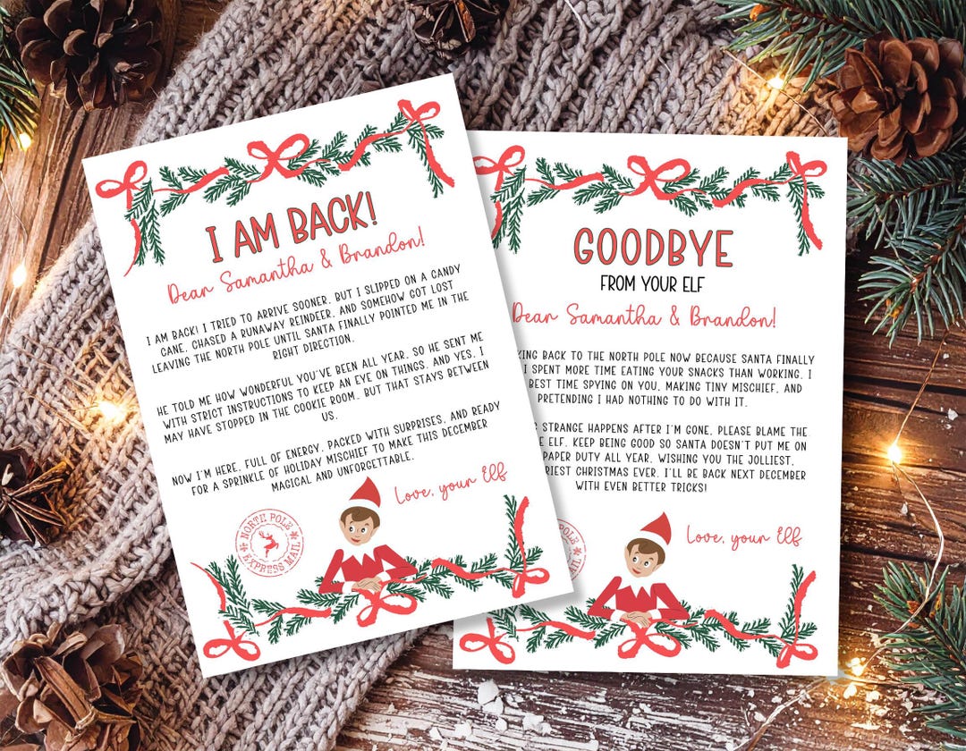 Hello Letter From Elf, Editable Elf Arrival and Return Letter, Welcome ...