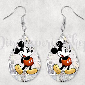 Teardrop Earring PNG, Mickey Mouse Earring Designs Sublimation,instant ...