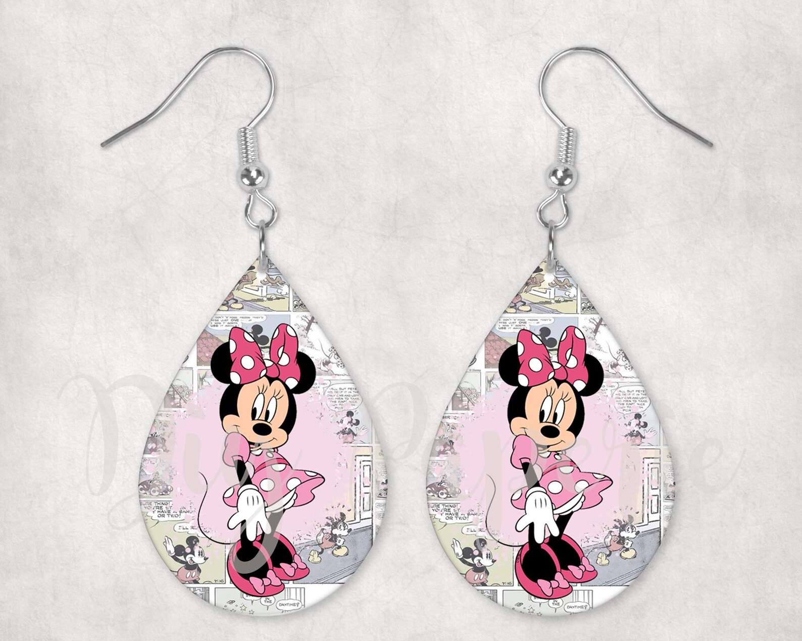 Teardrop Earring PNG, Minnie Mouse Earring Designs Sublimation, Instant ...