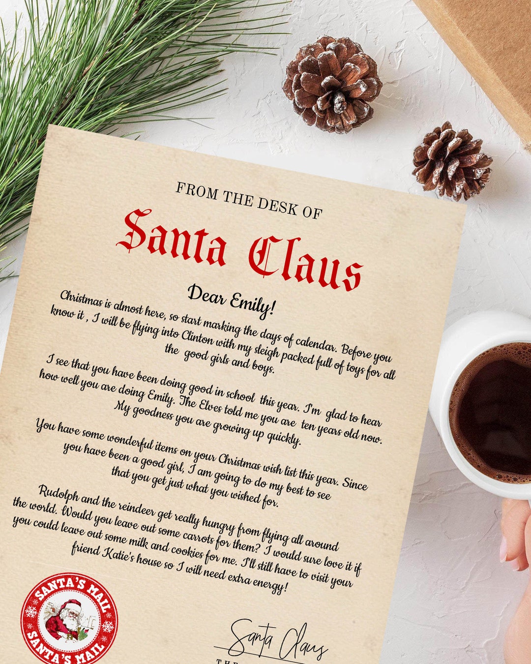 Editable Letter From Santa Claus, From the Desk of Santa Claus, Simple ...