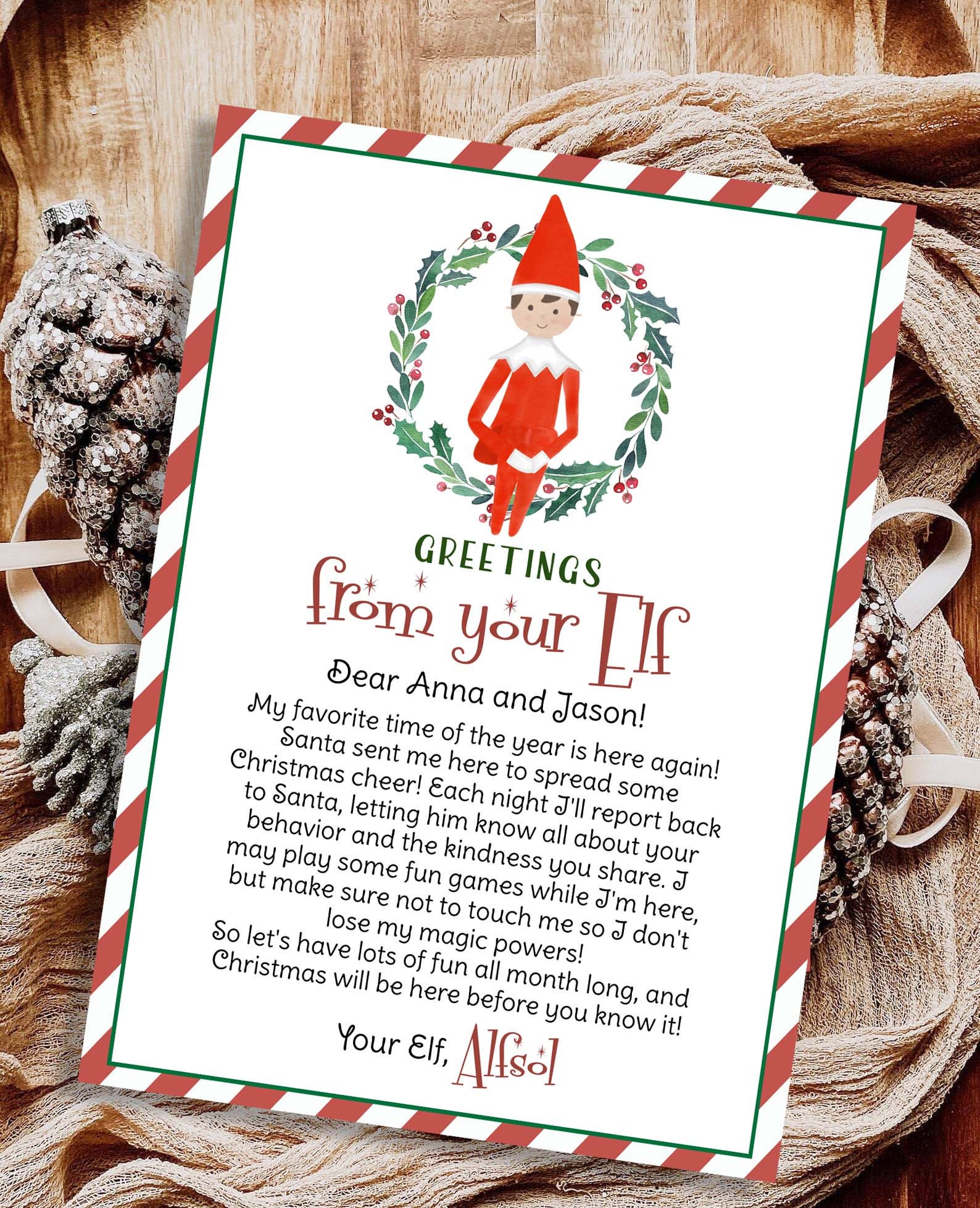 Hello Letter From Elf, Editable Elf Arrival Letter, Return Letter ...