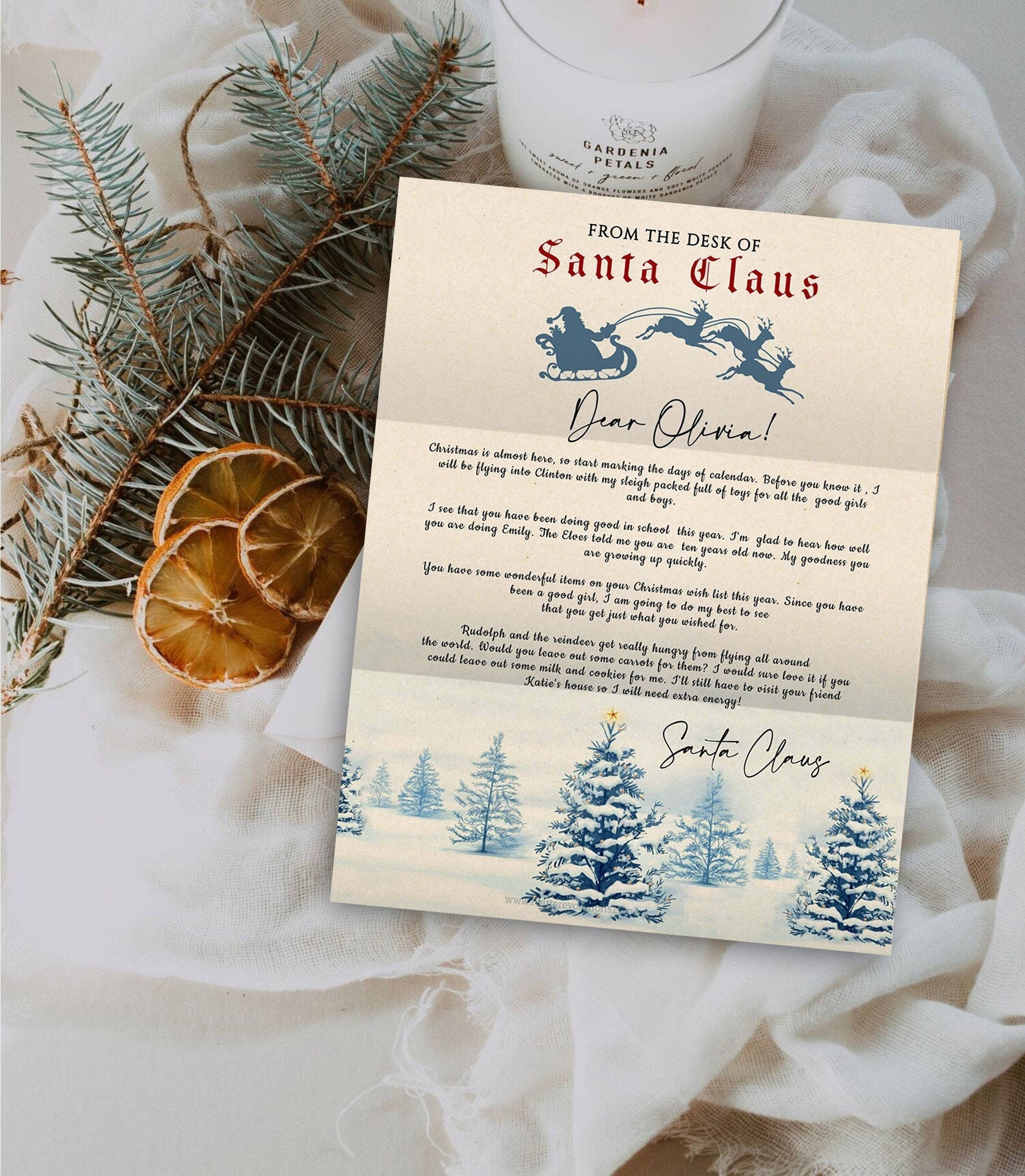 Editable Letter From Santa Claus. From the Desk of Santa | Etsy
