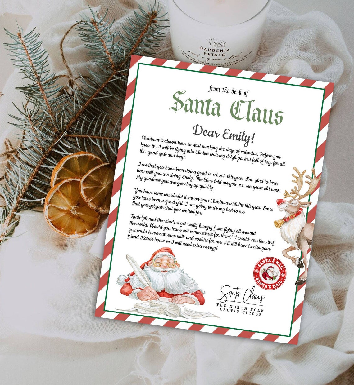 Editable Letter From Santa Claus. From the Desk of Santa | Etsy