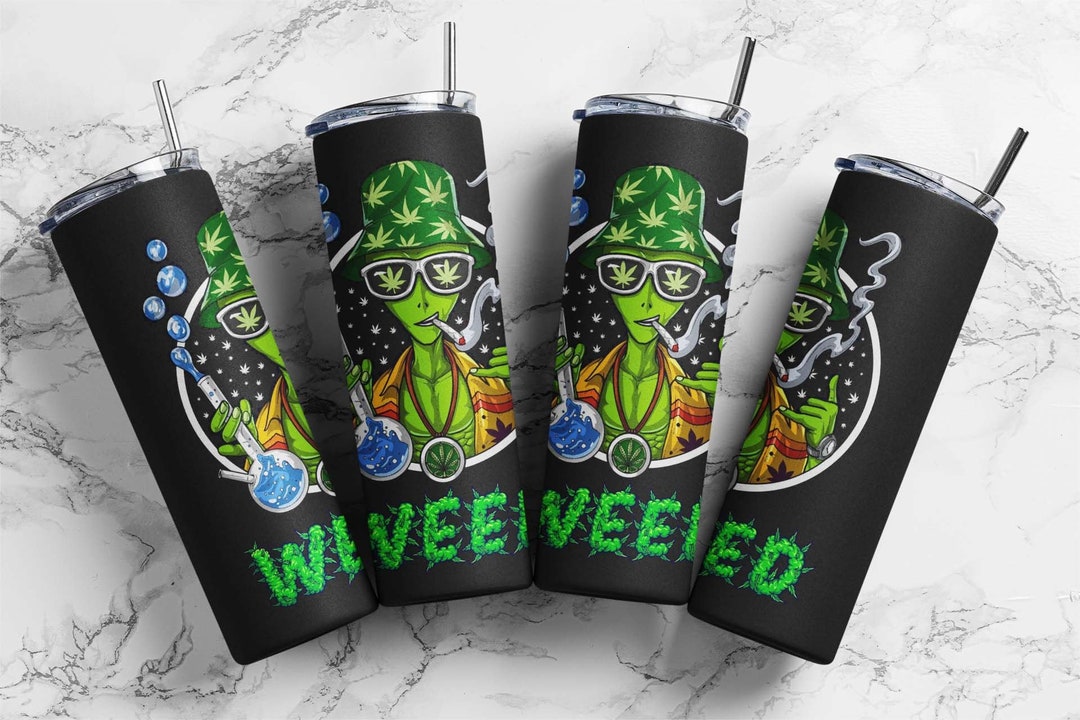 20oz Skinny Tumbler Sublimation Design, Weed Leaf Tumbler Wrap PNG ...