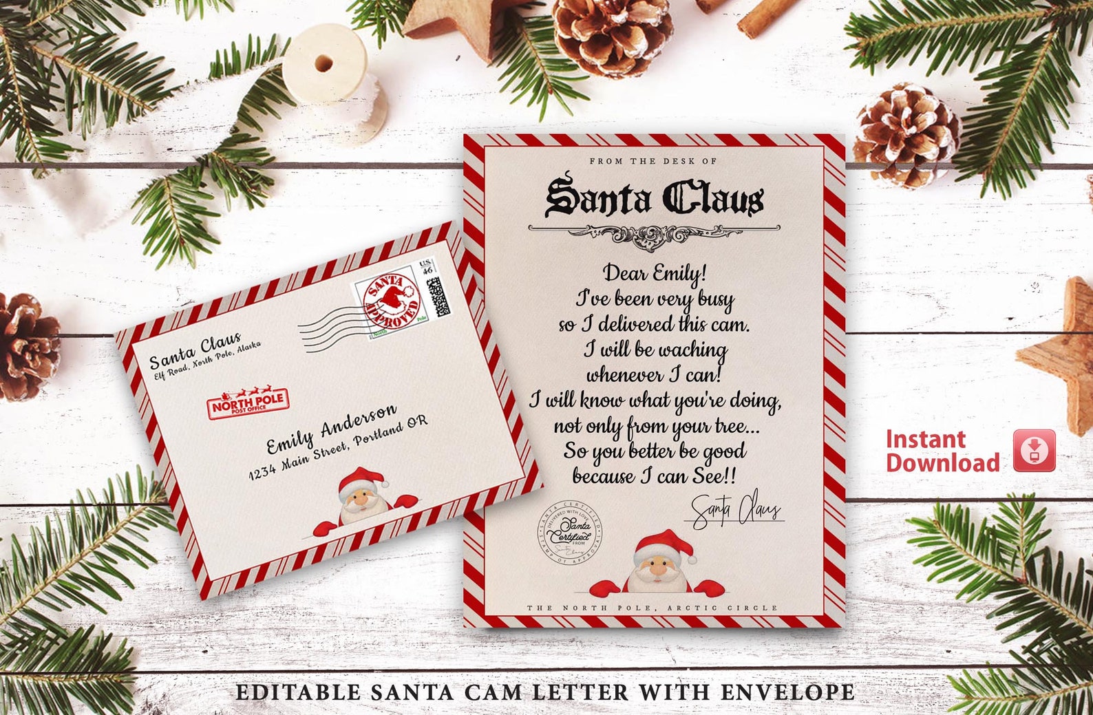 Editable Santa Cam Letter Template: North Pole Express (digital ...