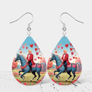Valentines Trump 2024 Teardrop Earring Template Sublimation Design PNG ...