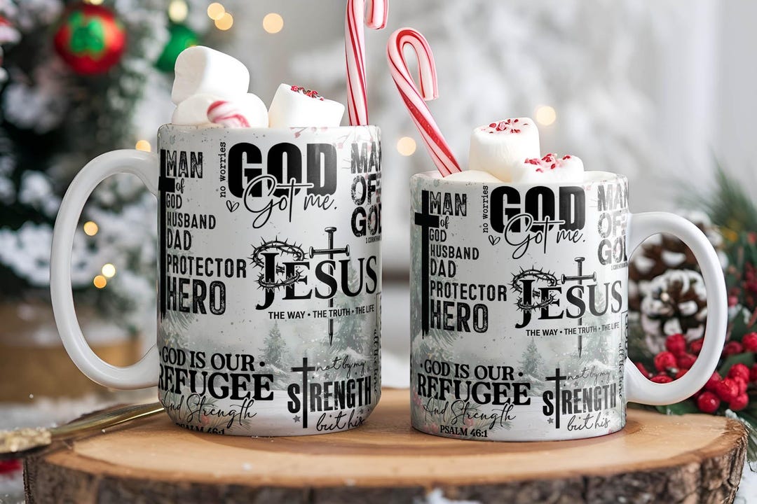 Man of God Christian Mug Sublimation Design, Religious Bible Verse ...
