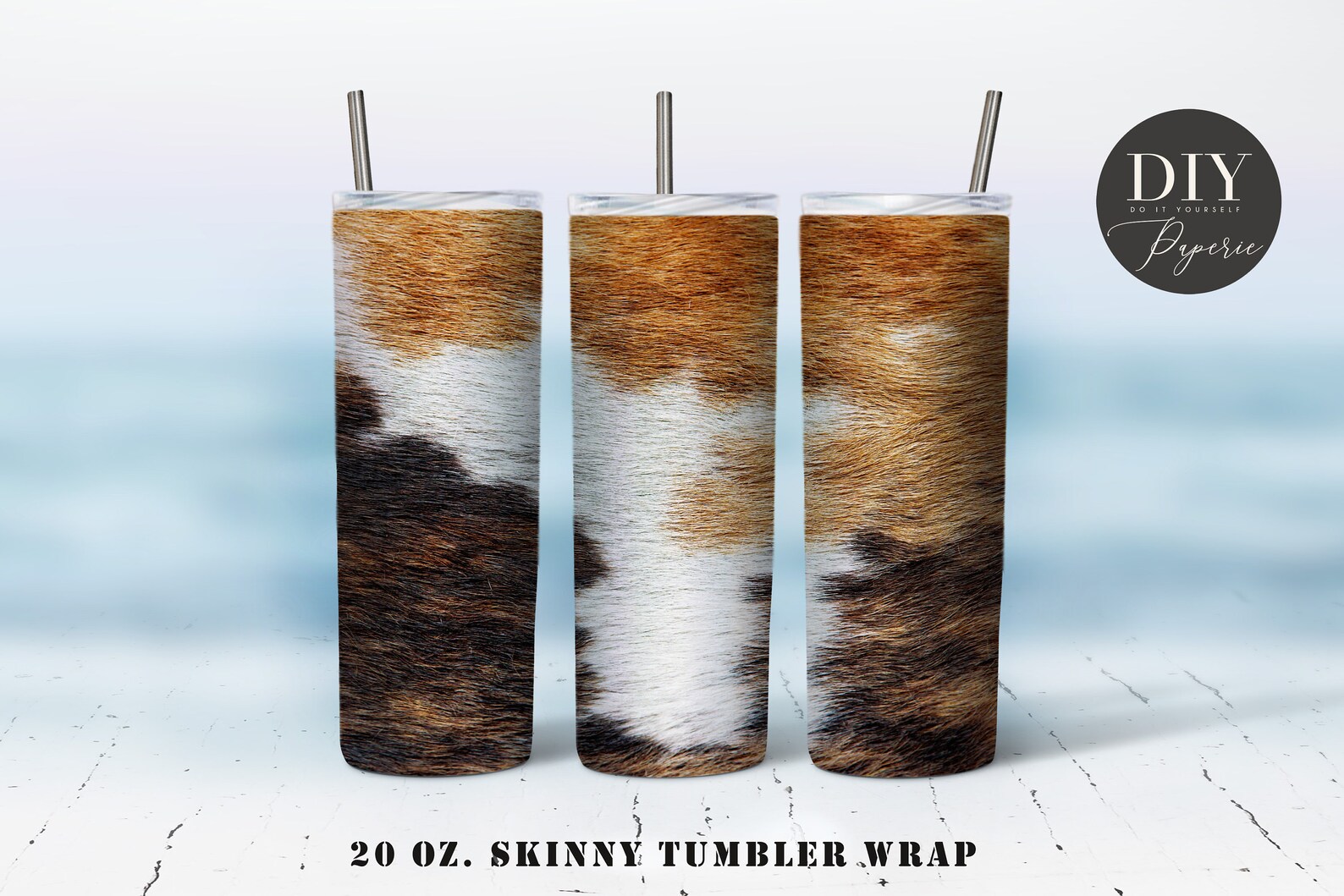 Cowhide Sublimation Designs 20 Oz Skinny Tumbler Straight - Etsy