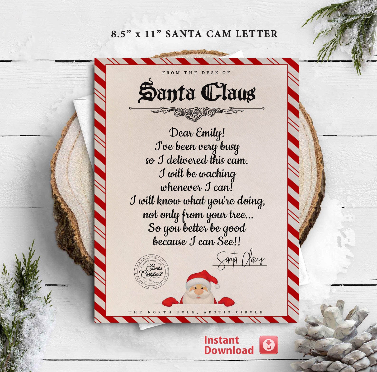 Editable Santa Cam Letter Template: North Pole Express (digital ...