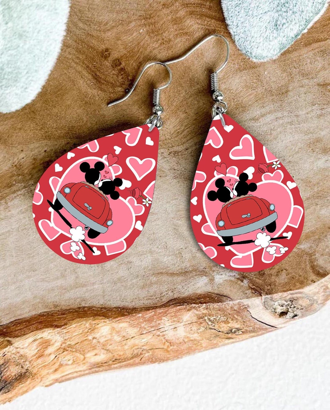 Teardrop Earring PNG, Mickey Mouse Valentine's Day Earring Designs ...