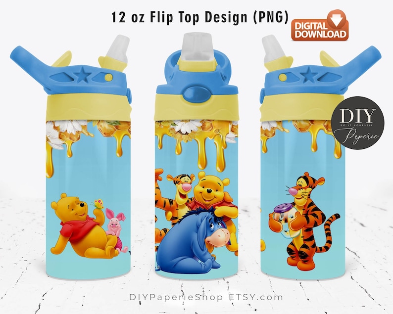 Classic Winnie the Pooh 12oz Flip Top Design, Kids Flip Top Sippy Cup ...