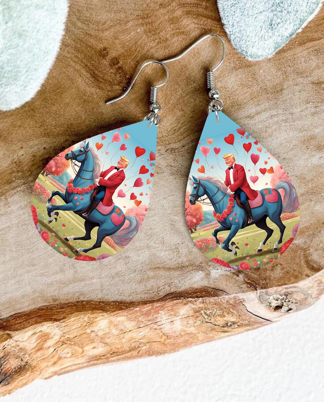 Valentines Trump 2024 Teardrop Earring Template Sublimation Design PNG ...