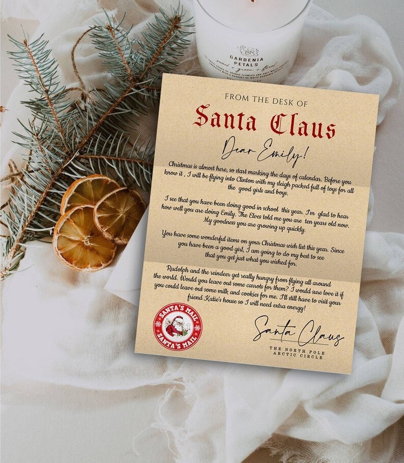 Editable Letter From Santa Claus. From the Desk of Santa - Etsy