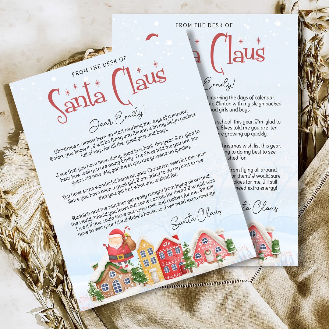 Editable Letter From Santa, Editable Santa Approved Letter, Mailed From ...