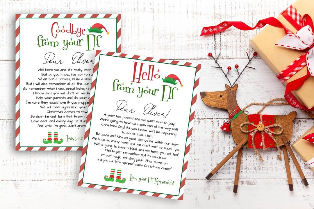 Editable Elf Letter Set, I'm Back, Hello From Your Elf, Goodbye From ...