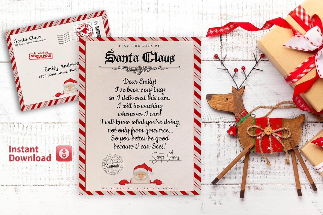 Santa Cam Letter, Editable Santa Claus Cam Letter, From the Desk of ...