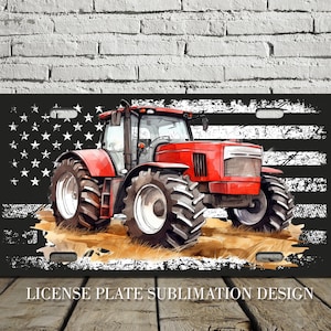 Farm Tractor License Plate Sublimation Design (digital Download) - Etsy
