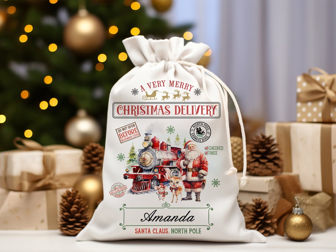 Santa Sack Sublimation Design: Christmas Train Bag (PNG File) - Etsy