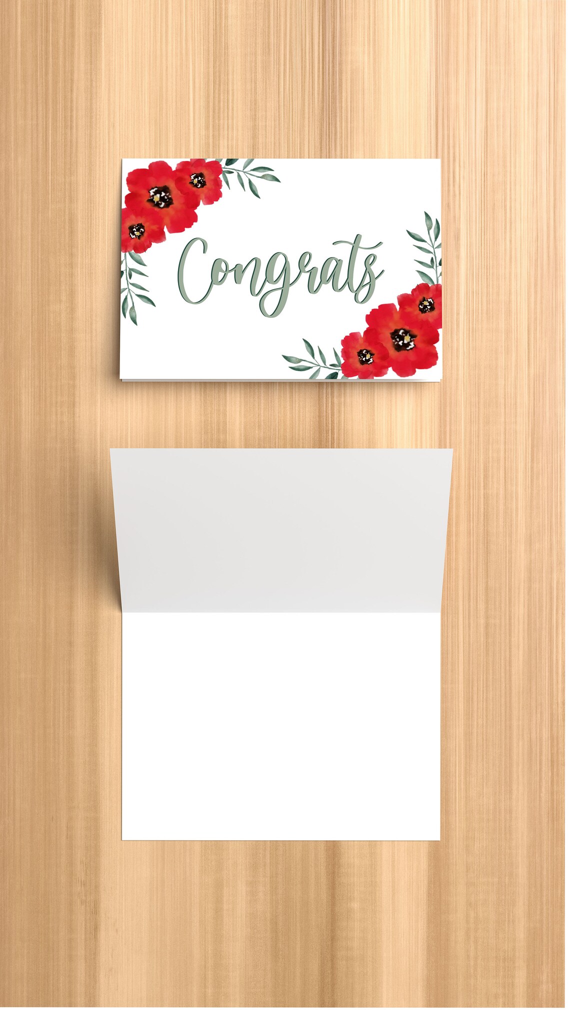 Printable Card Floral Congrats Card Congratulations Card | Etsy