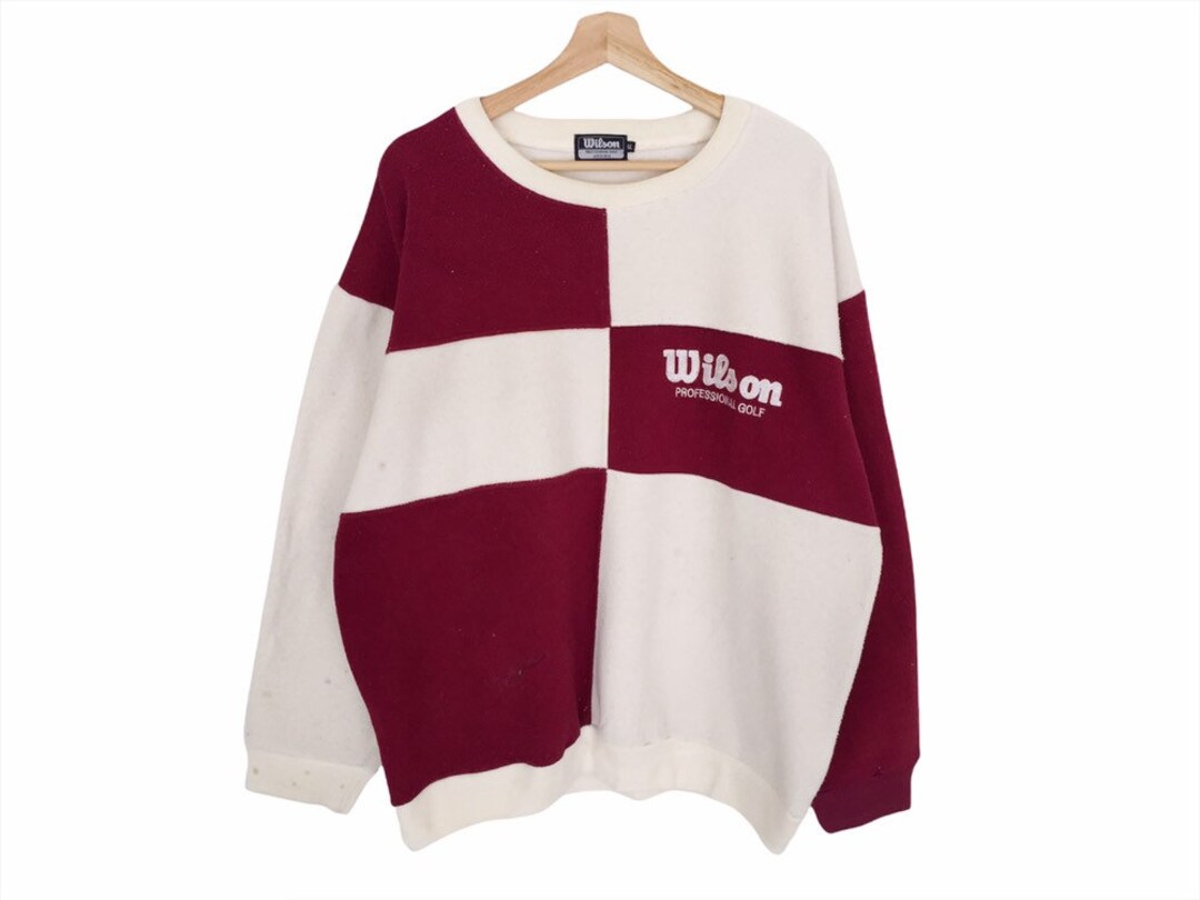 Rare!! Wilson Golf Spellout Embroidery Pullover Jumper Sweater Fleece ...