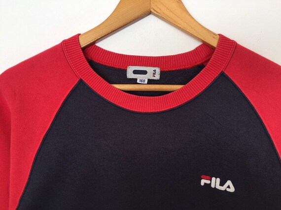 Rare!! Fila Small Logo Spellout Embroidery Sweatshirt… - Gem
