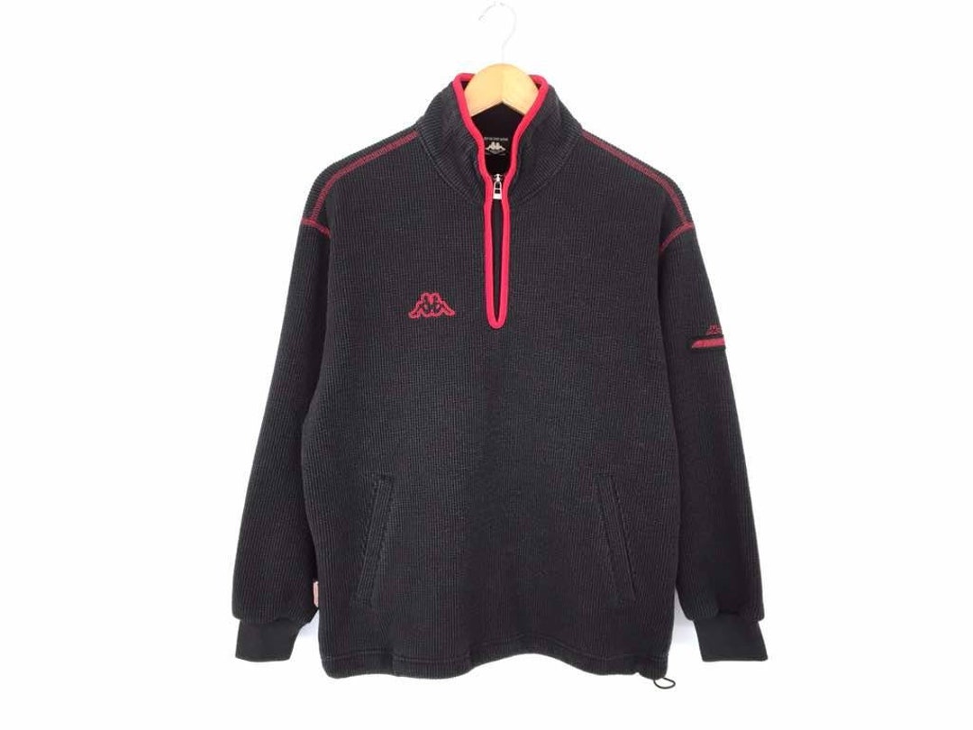 Rare!! Vintage Kappa Small Logo Spellout Embroidery Half Zipper Sweater ...