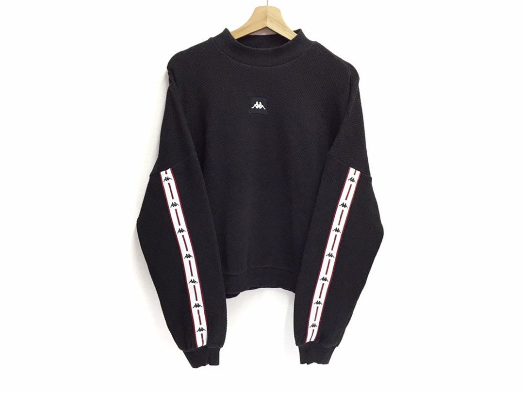 Rare!! Kappa Side Tape Small Logo Embroidery Jumper Pullover Sweatshirt ...