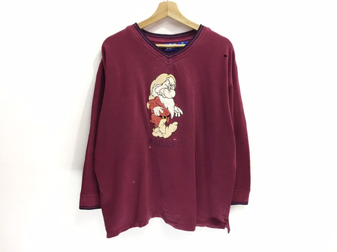 Rare Grumpy Walt Disney Cartoon Pullover Jumper Sweatshirt Distressed ...