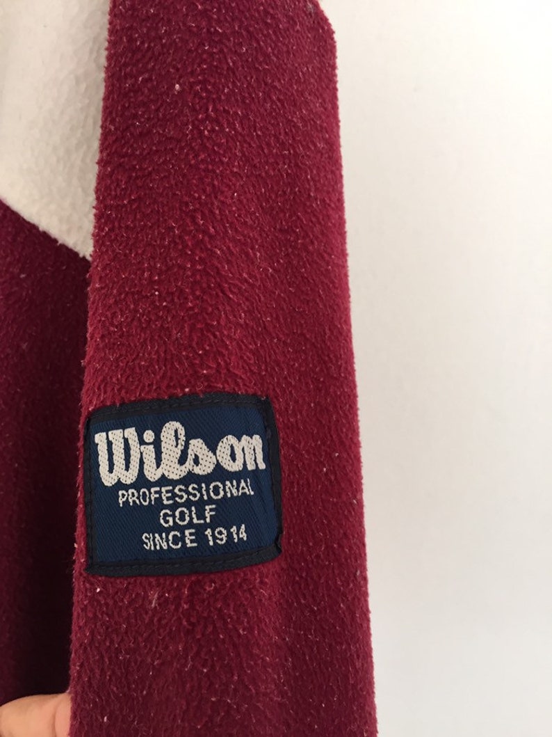 Rare!! Wilson Golf Spellout Embroidery Pullover Jumper Sweater Fleece ...