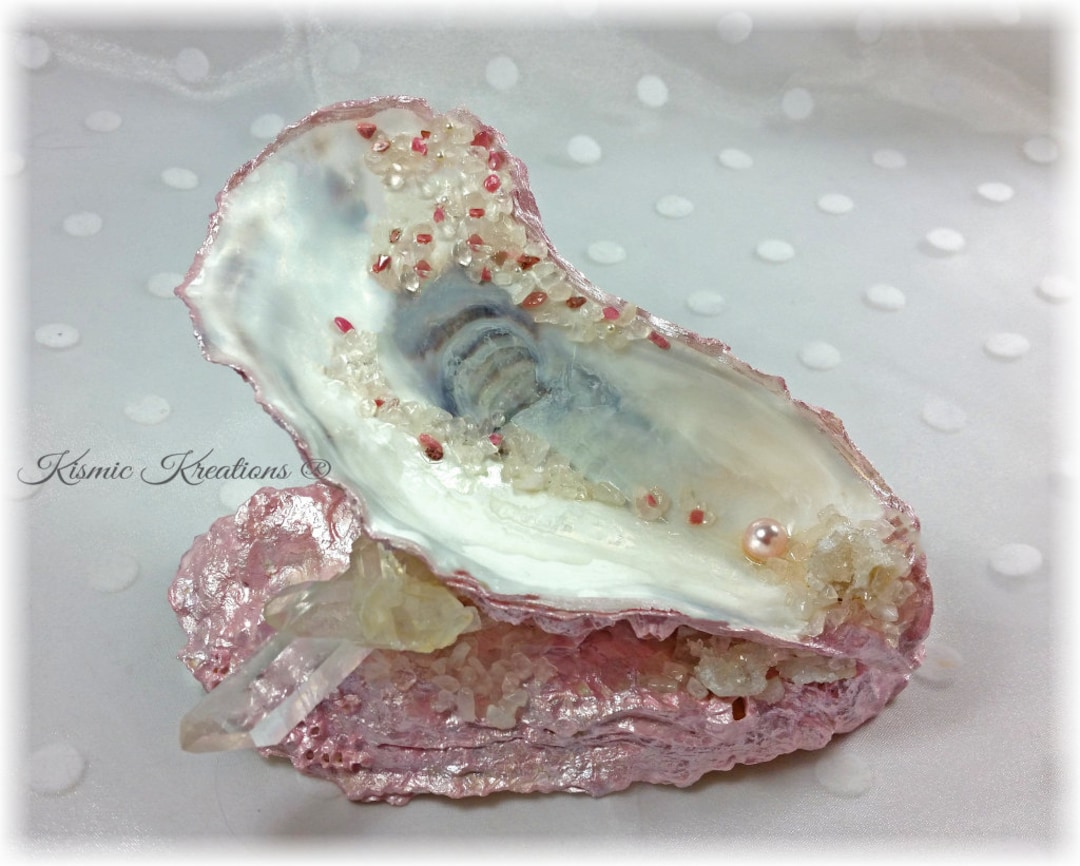 Crystals n' Quartz Shell Objet d'Art/Plato de joyería/Acento de mesa ...