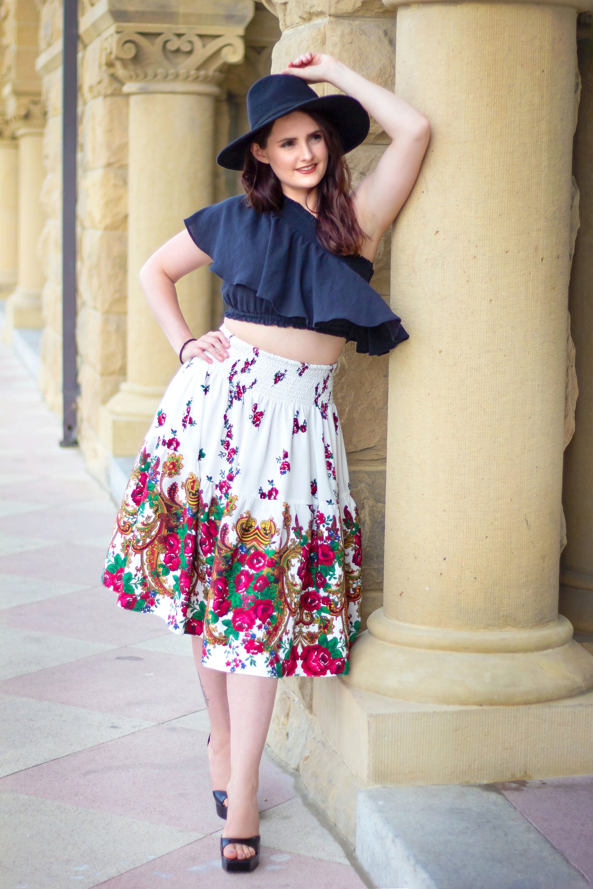 Tatiana White Slavic Midi Skirt - Etsy