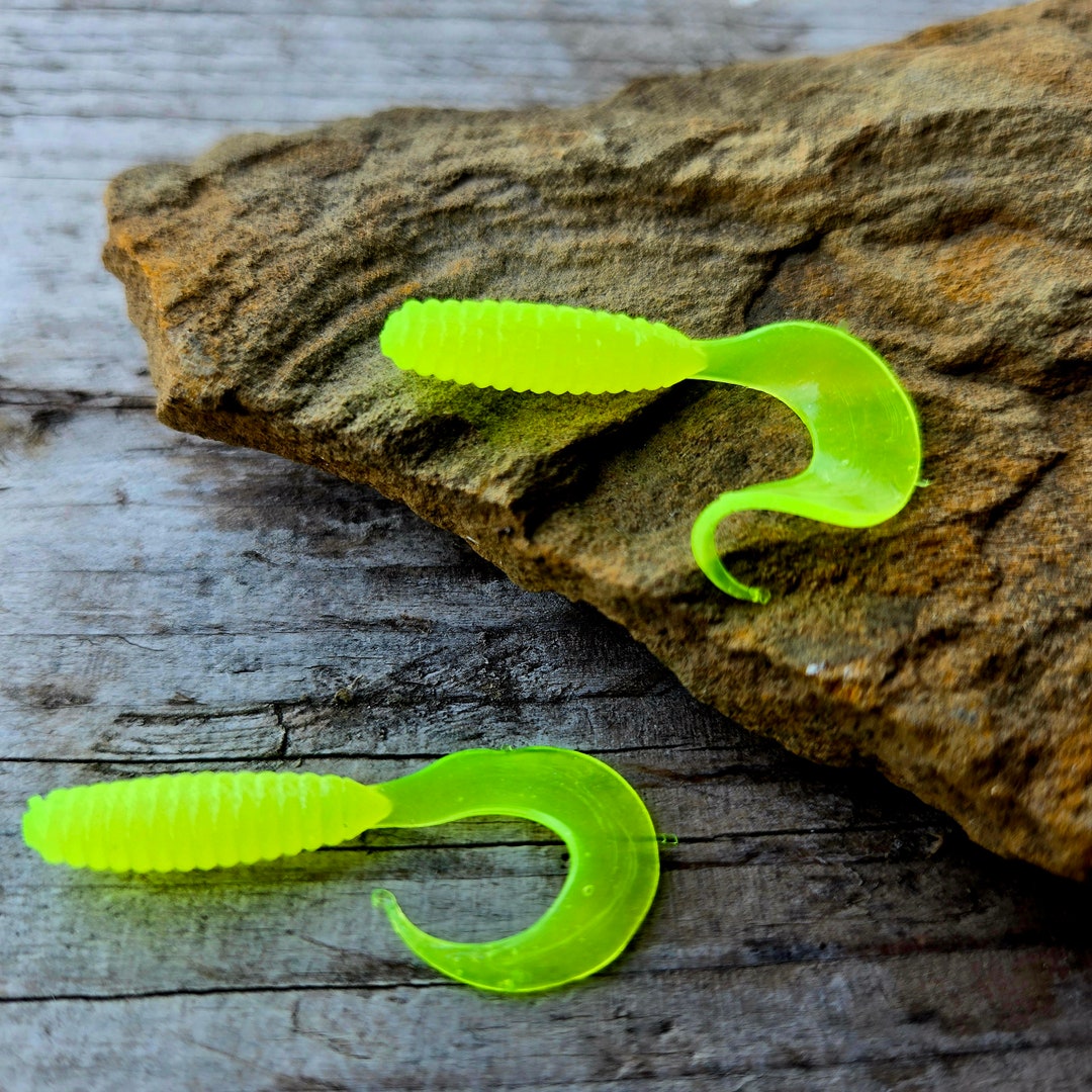 1.5" Curly-tail Grub - Chartreuse - Pack of 15 Soft-plastic Lures - Etsy