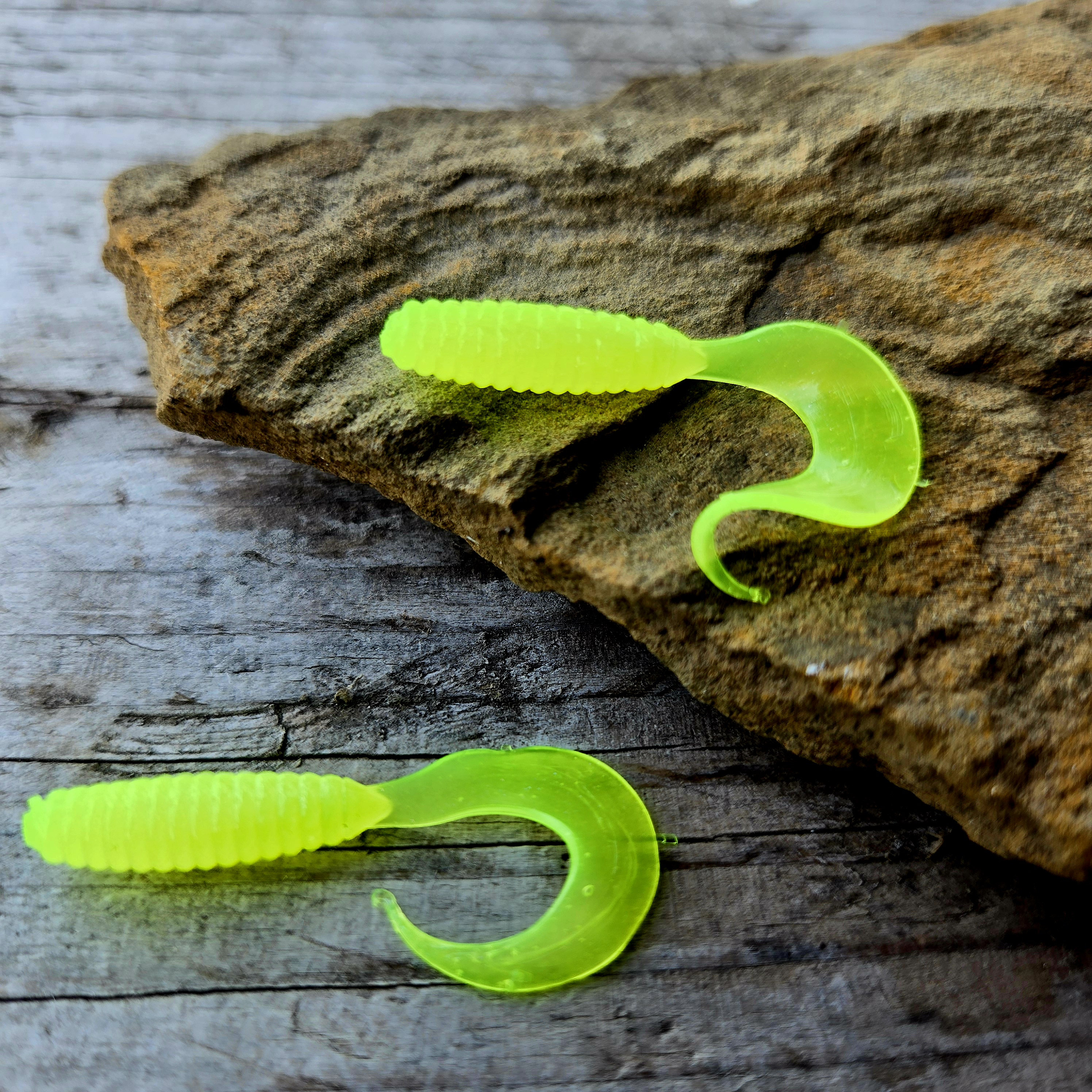 1.5" Curly-tail Grub - Chartreuse - Pack of 15 Soft-plastic Lures - Etsy
