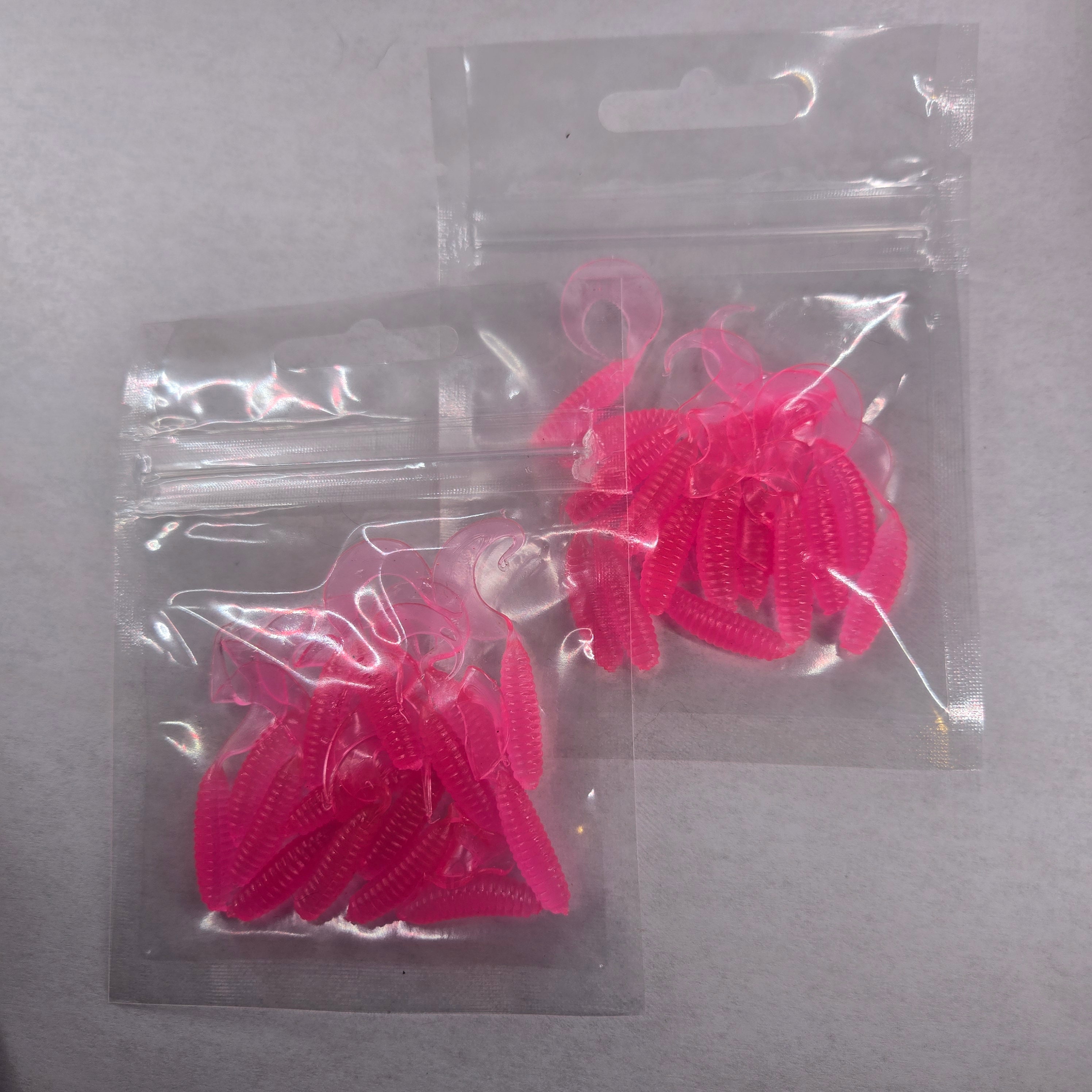 1.5" Curly-tail Grub - Pink - Pack of 15 Soft-plastic Lures - Etsy