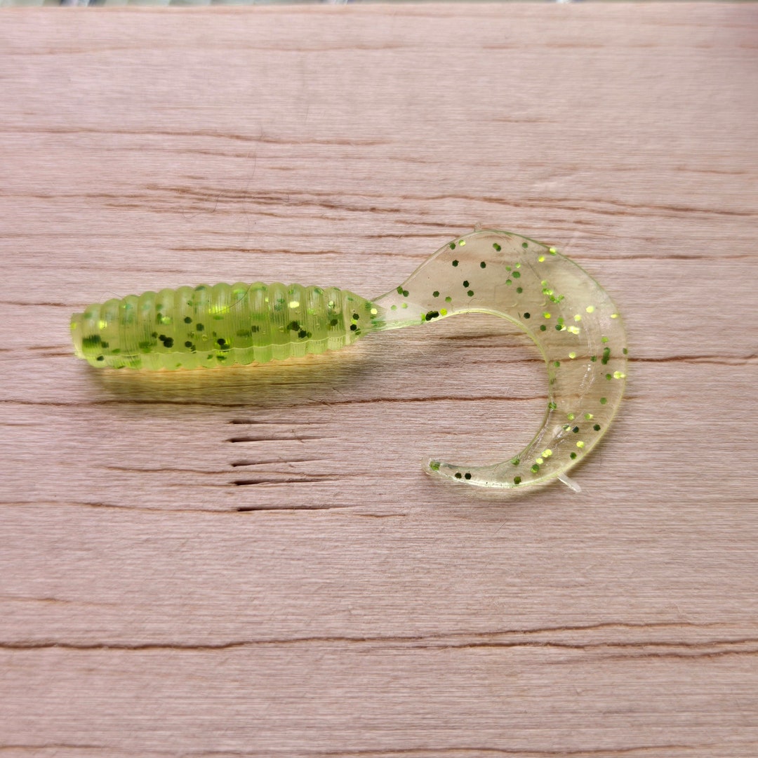 1.5" Curly-tail Grub - Chartreuse Flash - Pack of 15 Soft-plastic Lures ...