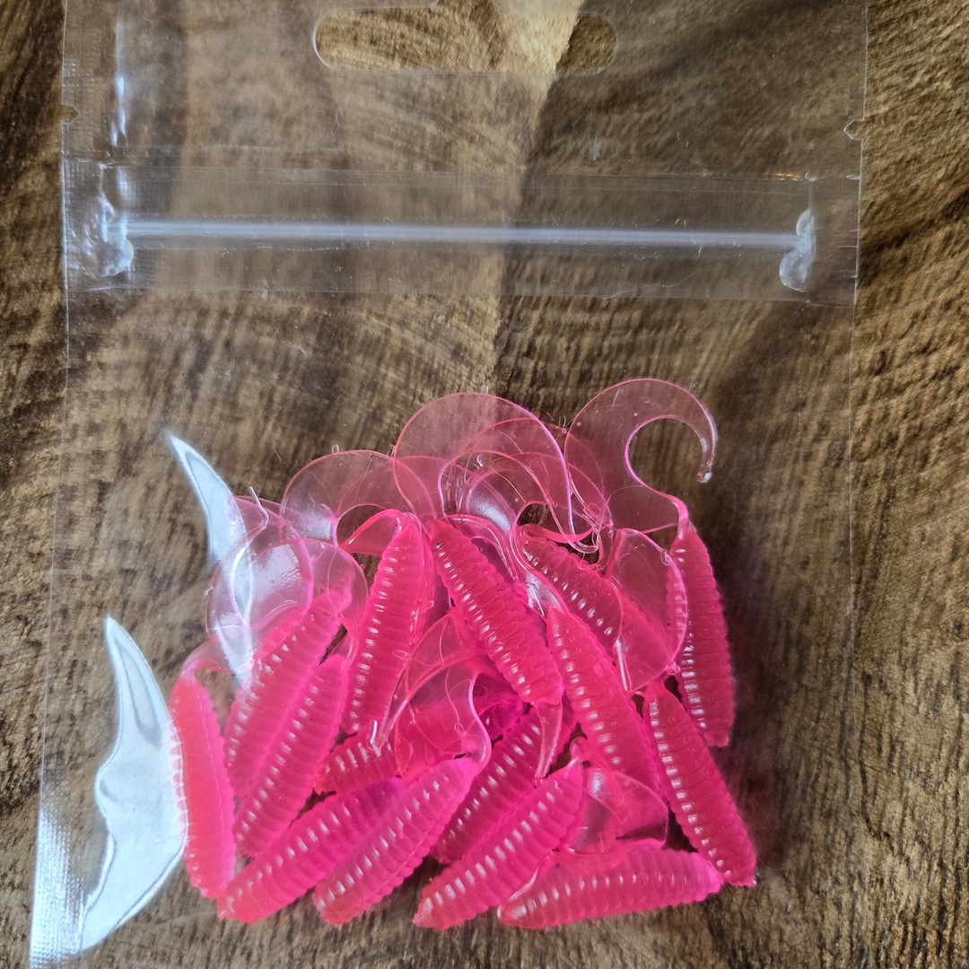 1.5" Curly-tail Grub - Pink - Pack of 15 Soft-plastic Lures - Etsy