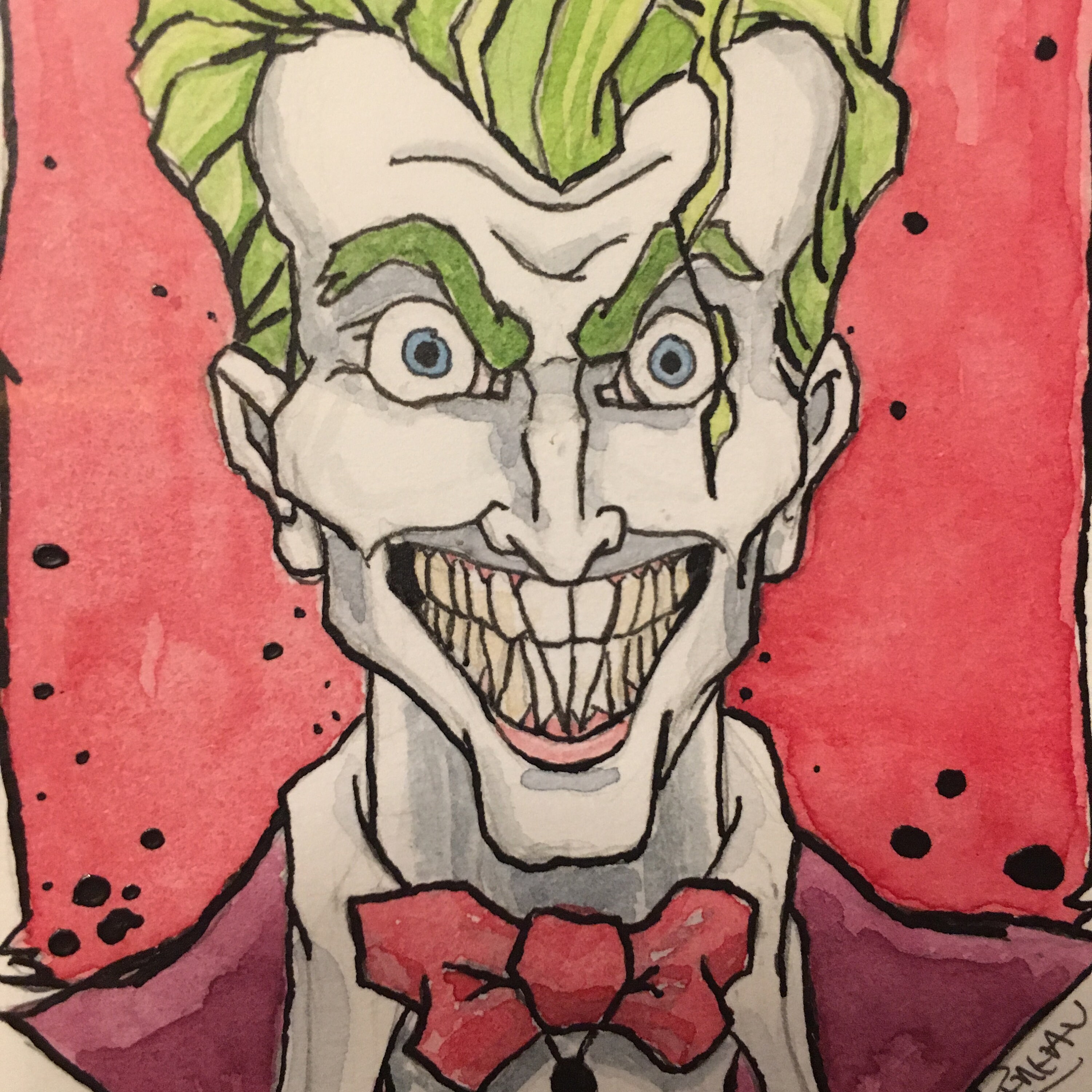 Joker Artist Card 1 of 1 Original Watercolor - Etsy Sweden