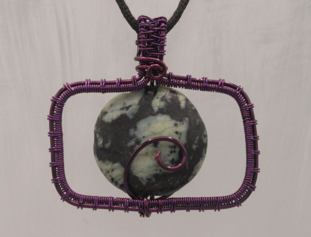 Purple Wire Wrapped Marble Pendent - Etsy