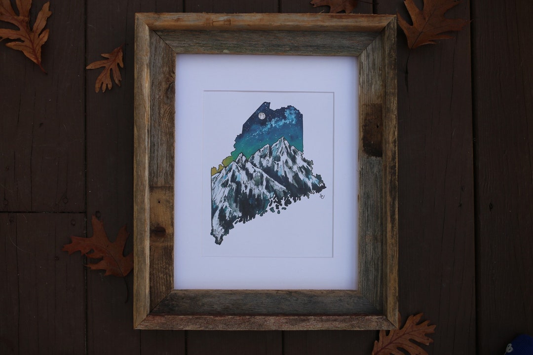 Maine State "mountain Range" - Etsy