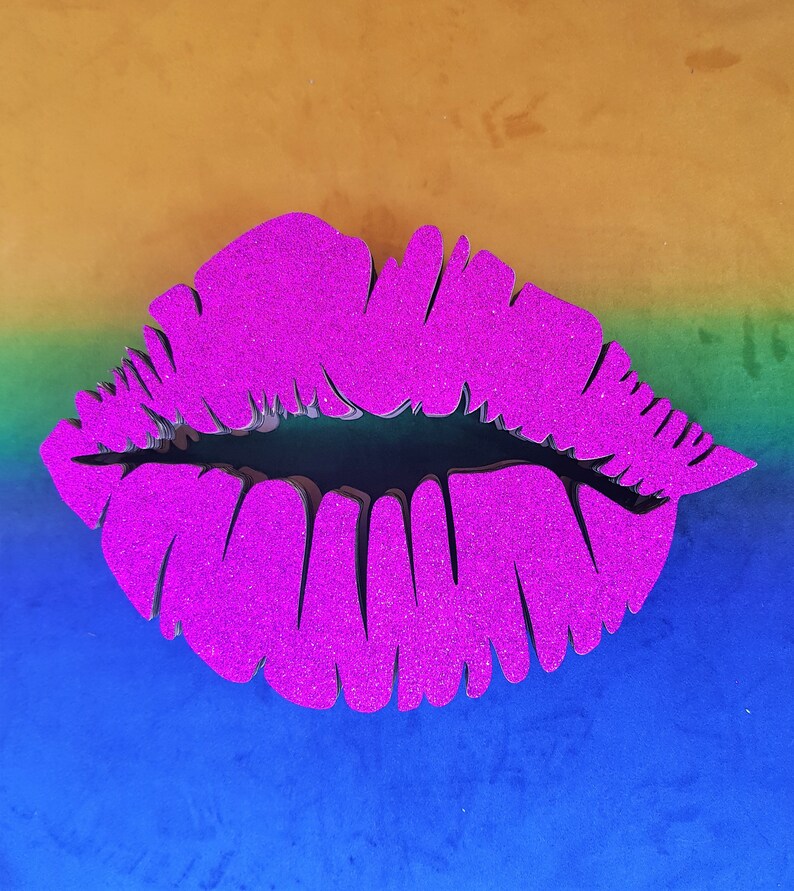 Lip Lamp. Kiss. Cardboard Lamp. 12v Battery Led. Ambient Light. Red ...