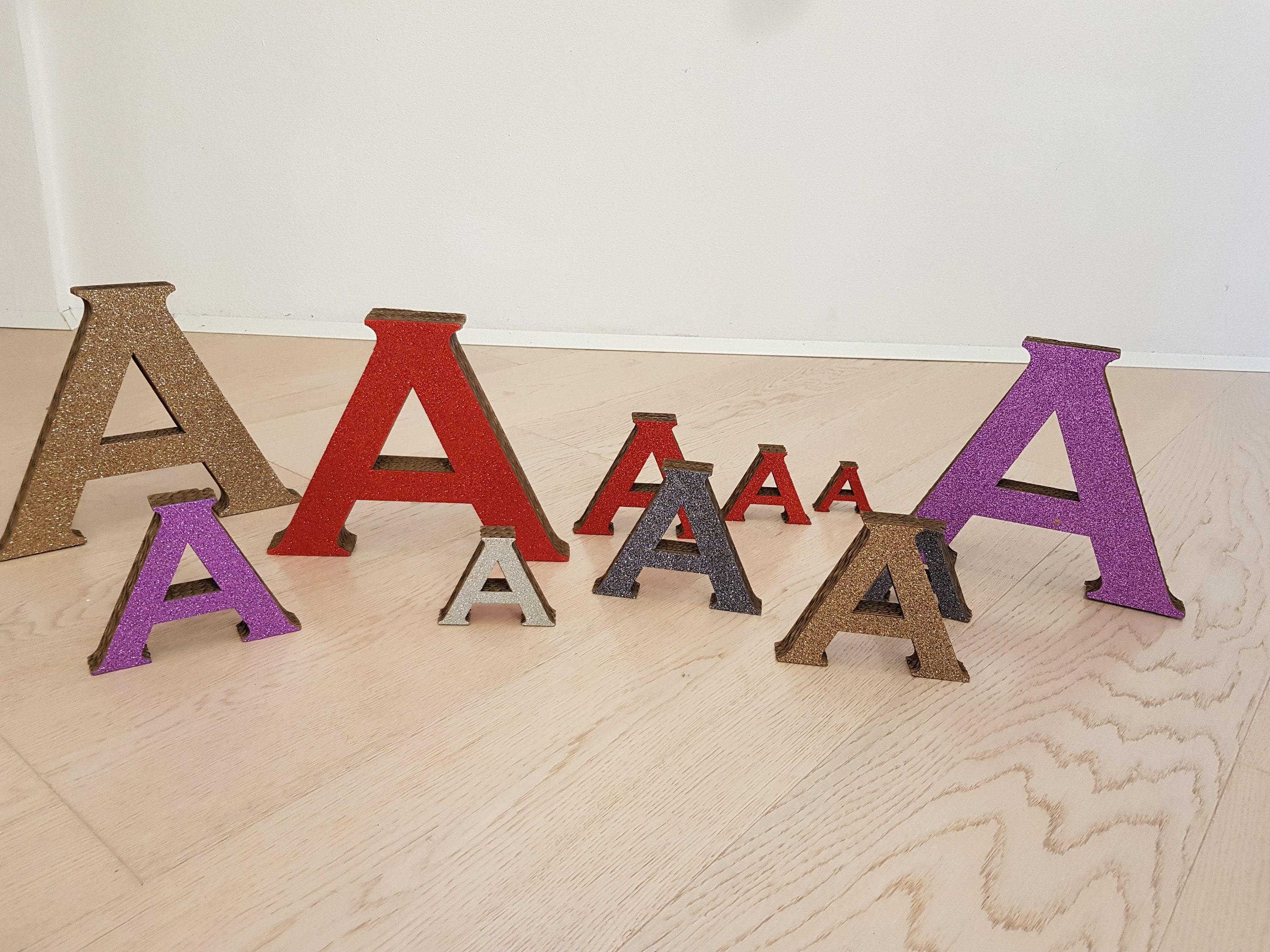 Initials, Alphabet Letters, Cardboard, Glitter to Hang on the Wall or ...