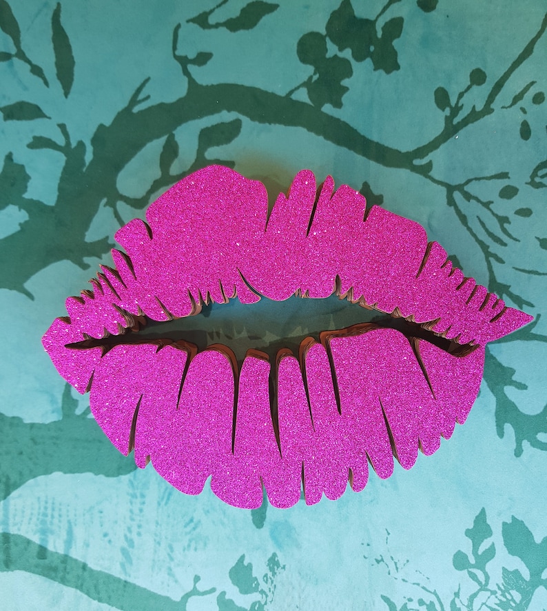 Lip Lamp. Kiss. Cardboard Lamp. 12v Battery Led. Ambient Light. Red ...