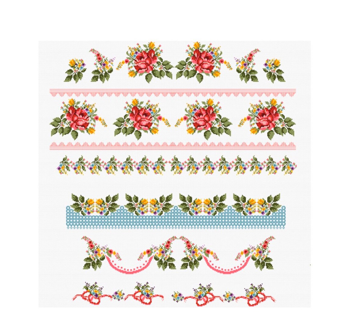 Floral Cross Stitch Pattern Collection of More Than 70 - Etsy